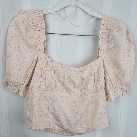 Sophie Rue | Tops | Sophie Rue Floral Crop Top Pink With Lavender ...